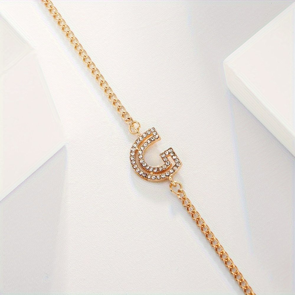 Hip hop Golden 26 English Letter Necklace Clavicle Chain - Temu United ...