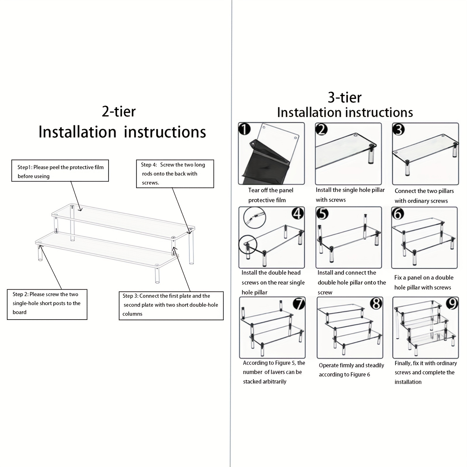 Acrylic Riser 2 Tier 3 Tier Clear Display Risers Stand - Temu