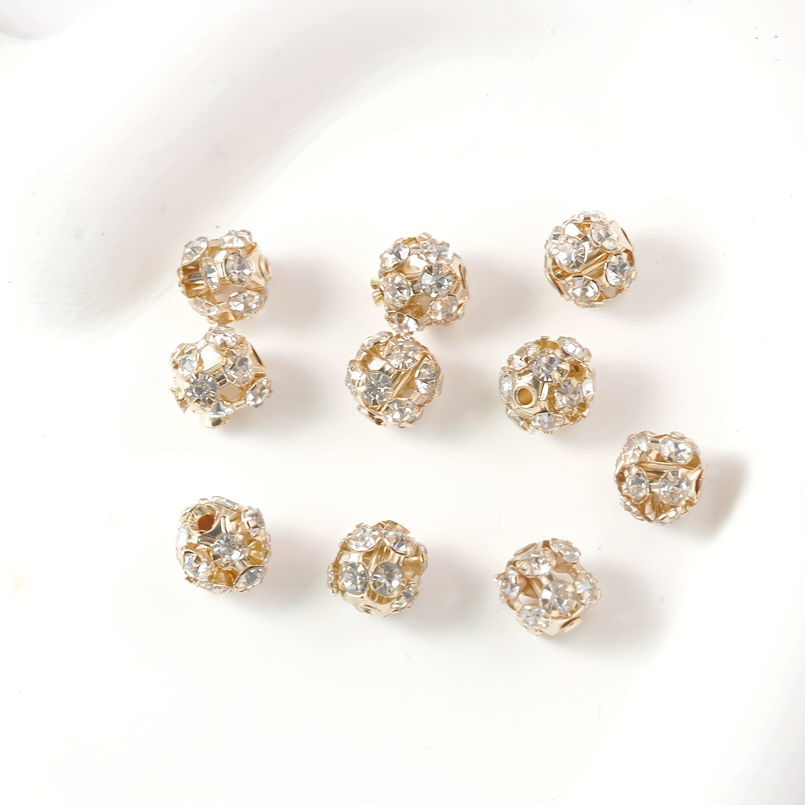 6 8 Rhinestones Decorative Spherical Loose Spacer Beads - Temu United ...