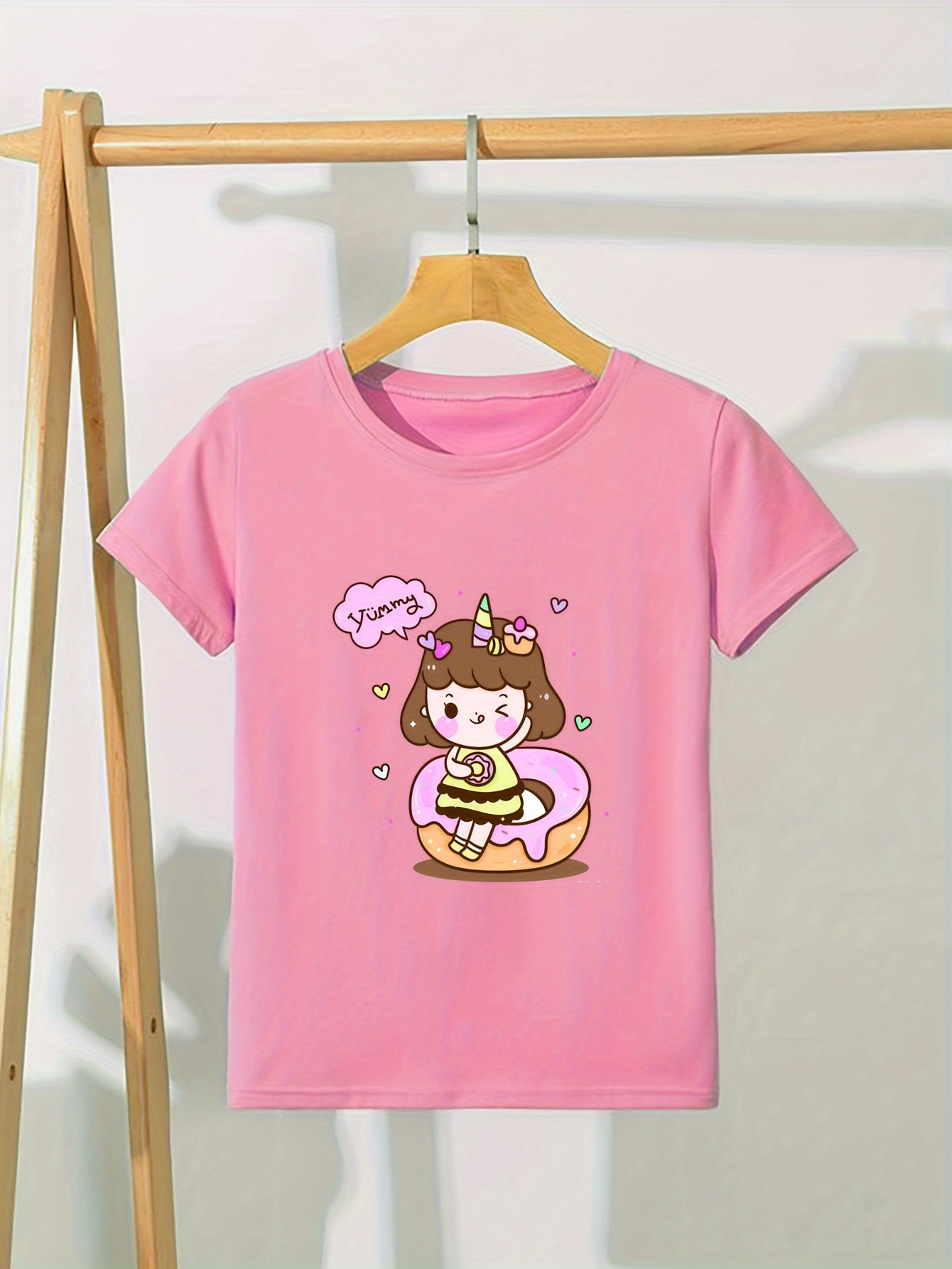 Cartoon Girl Pattern Shirt Girl s Casual Breathable Comfy - Temu ...