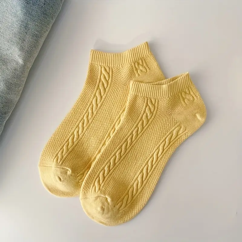 Twist Textured Socks Soft Lightweight Low Cut Ankle Socks Temu Canada