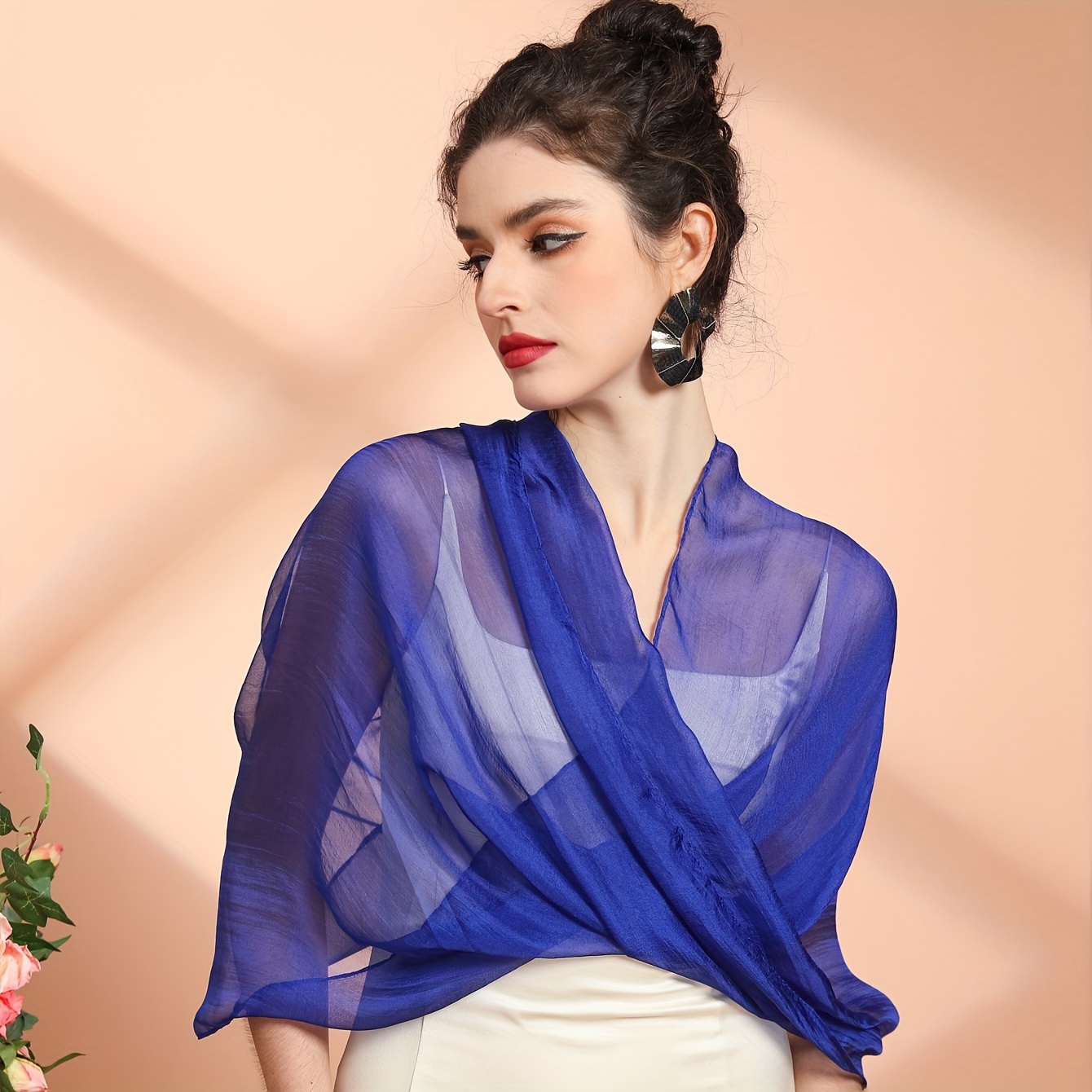 Solid Color Thin Breathable Infinity Scarf Minimalist - Temu United Kingdom