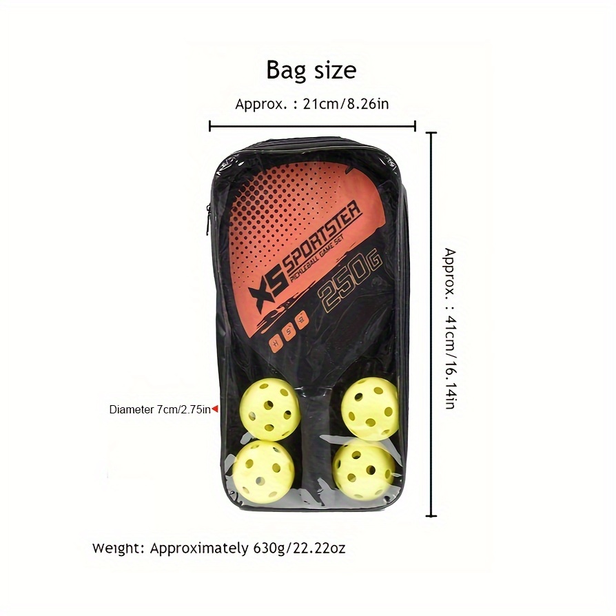 Wooden Pickleball Racket Beach Racket Set With Ball For Outdoor Sports ...