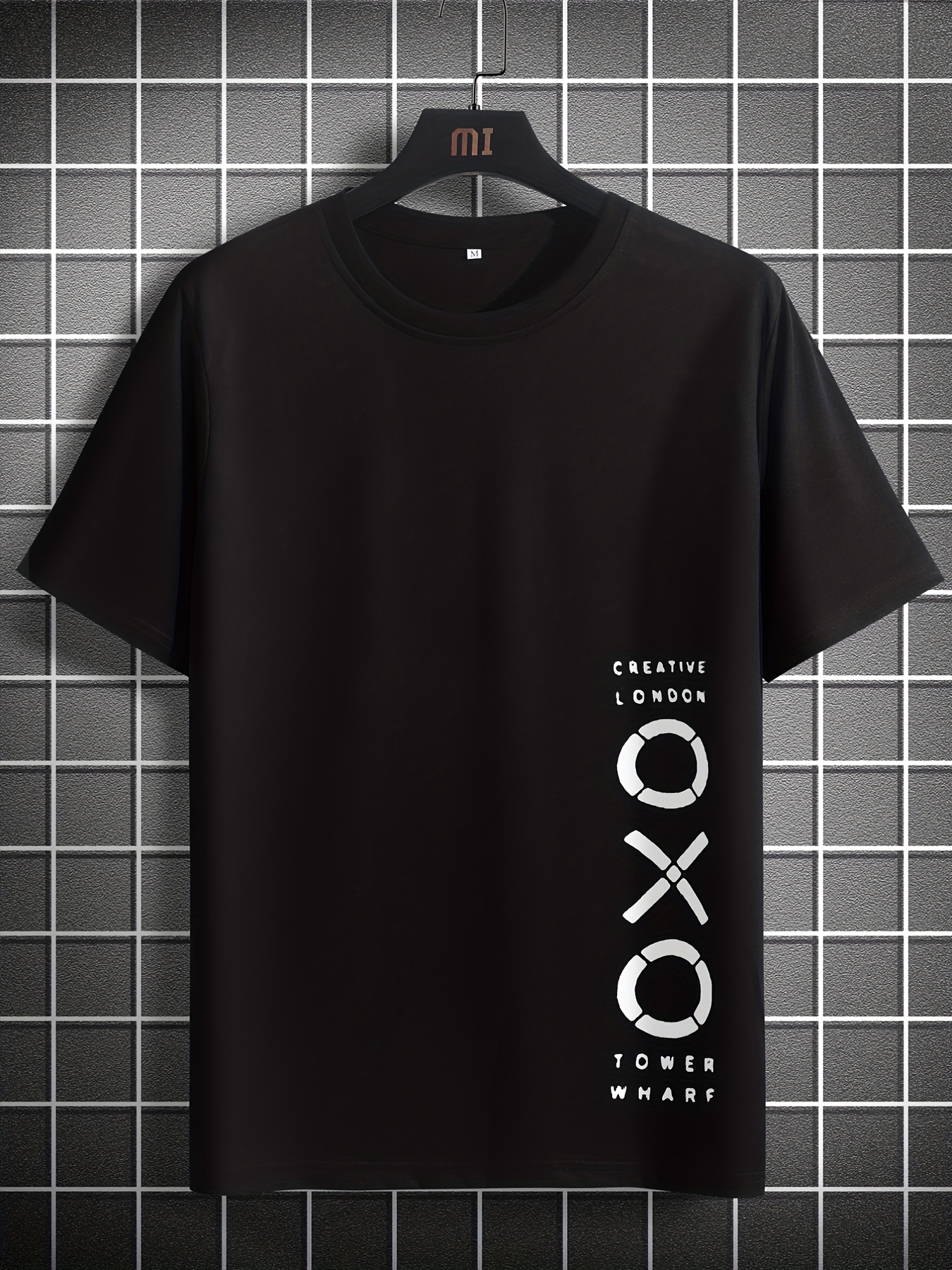 Men's Letter "oxo" Graphic Crew Neck T-shirts, Casual Sport Tees For ...