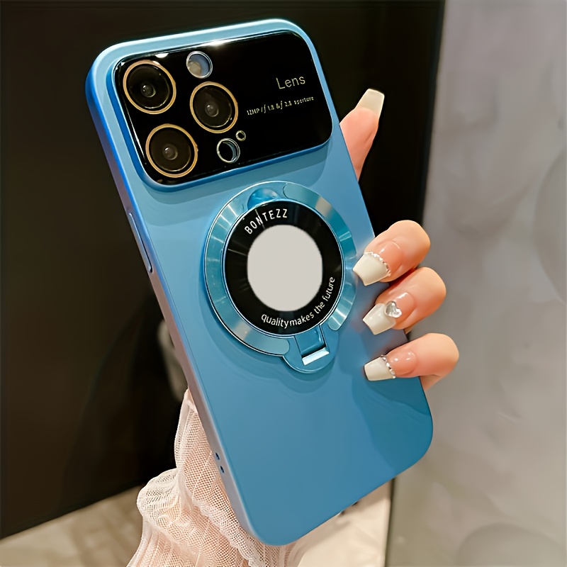 Phone Case Stand Magnetic Suction Wireless Charging Case - Temu New Zealand