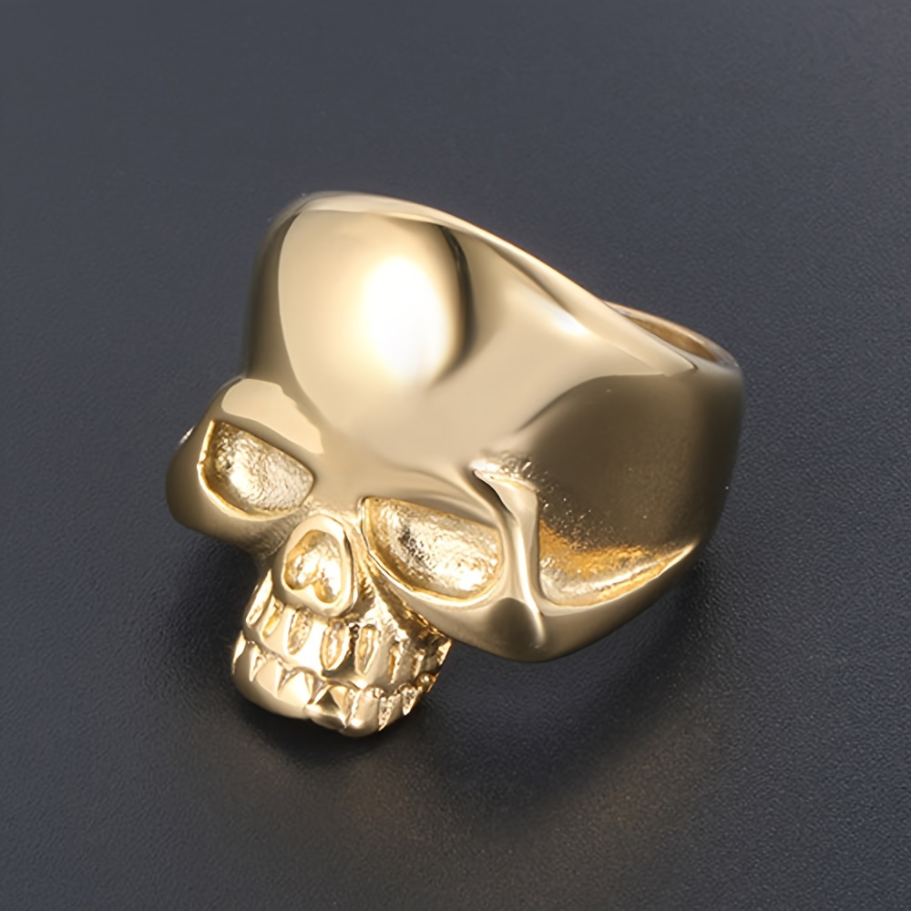 Retro Golden Silvery Black Skull Fashion Halloween Ring - Temu United ...