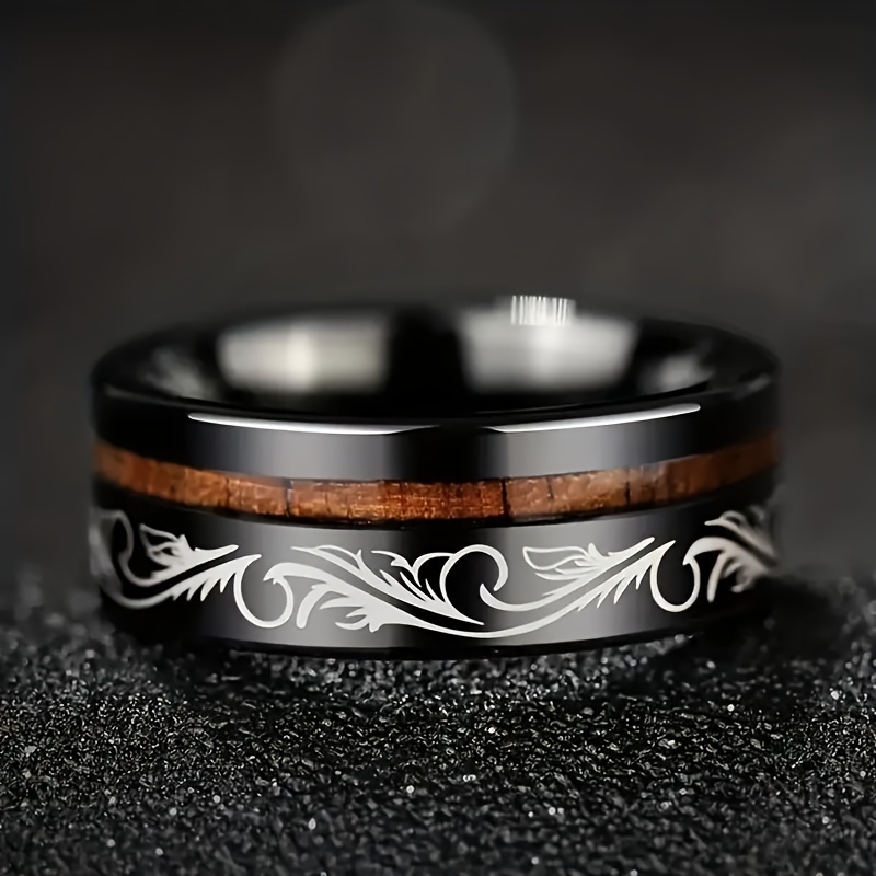 Men's Ring Fashion Engagement Wedding Stainless Steel Ring - Temu ...