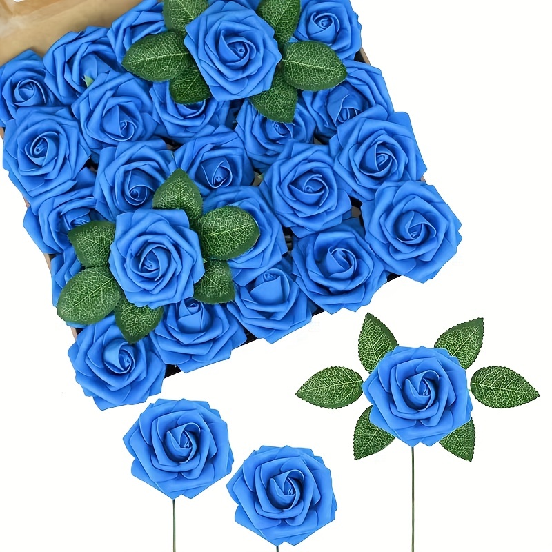 Flores Artificiales 50 Rosas Falsas De Espuma De Aspecto Real Con