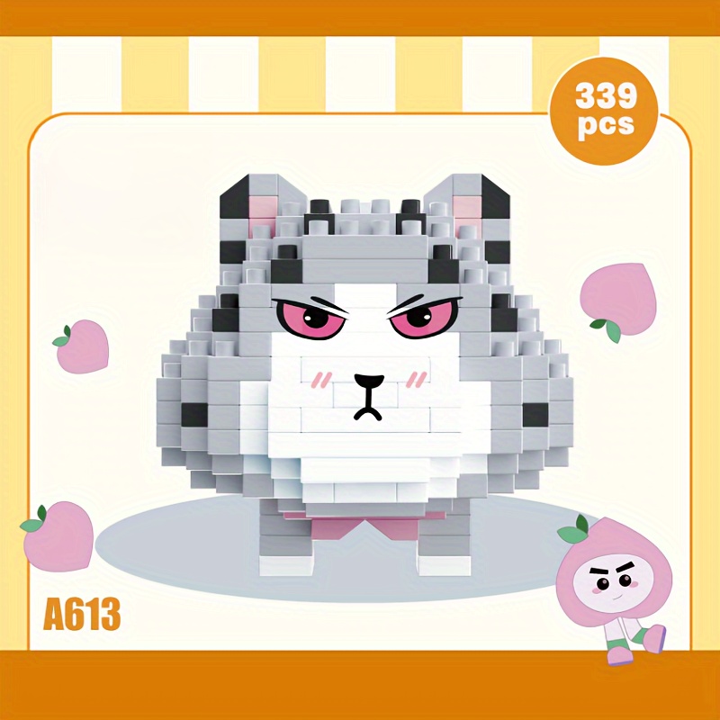 Cute Cat Building Blocks Toys Cartoon Cat Building Blocks - Temu Australia