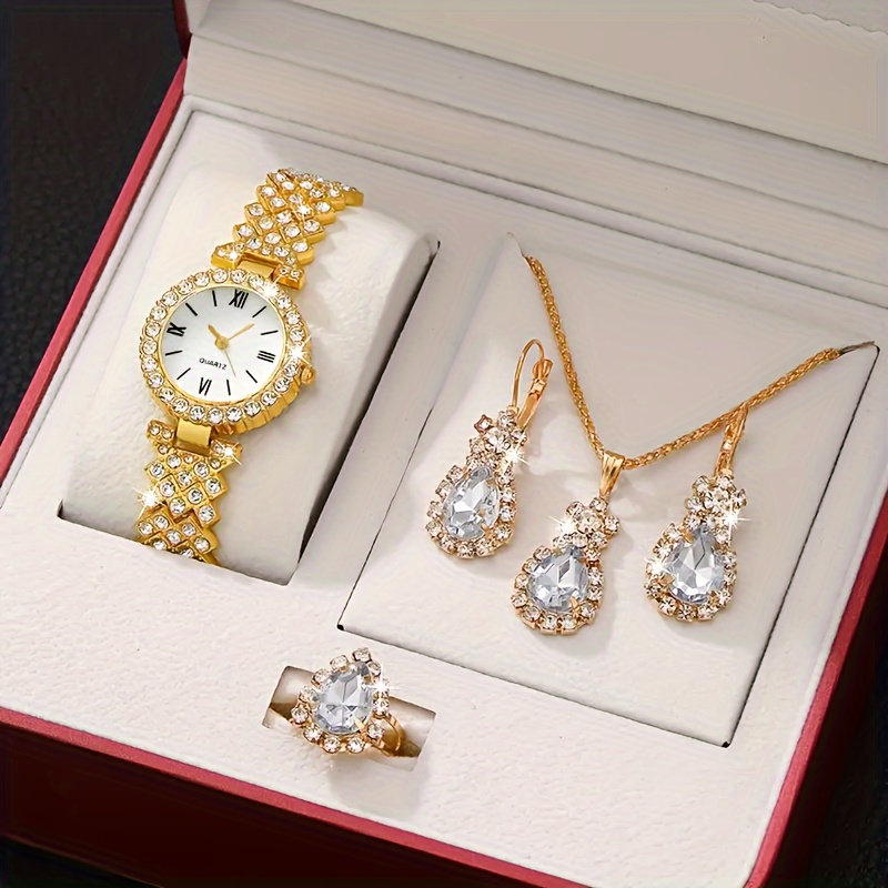 Women's Watch Luxury Rhinestone Quartz Watch Rome Fashion Analog Wrist ...