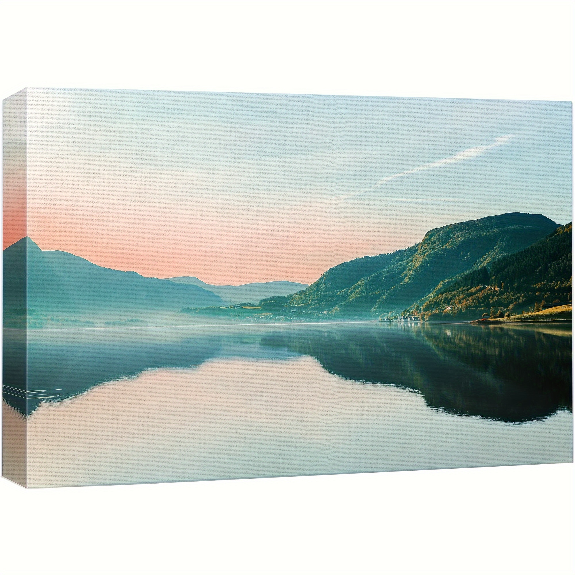 Unframed Canvas Print Wall Art Pastel Sunset Sky Mountain - Temu Canada