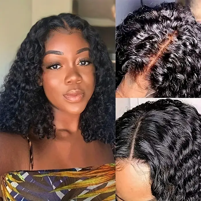Brazilian Remy Human Hair Wigs Short Curly Bob Lace Front Temu