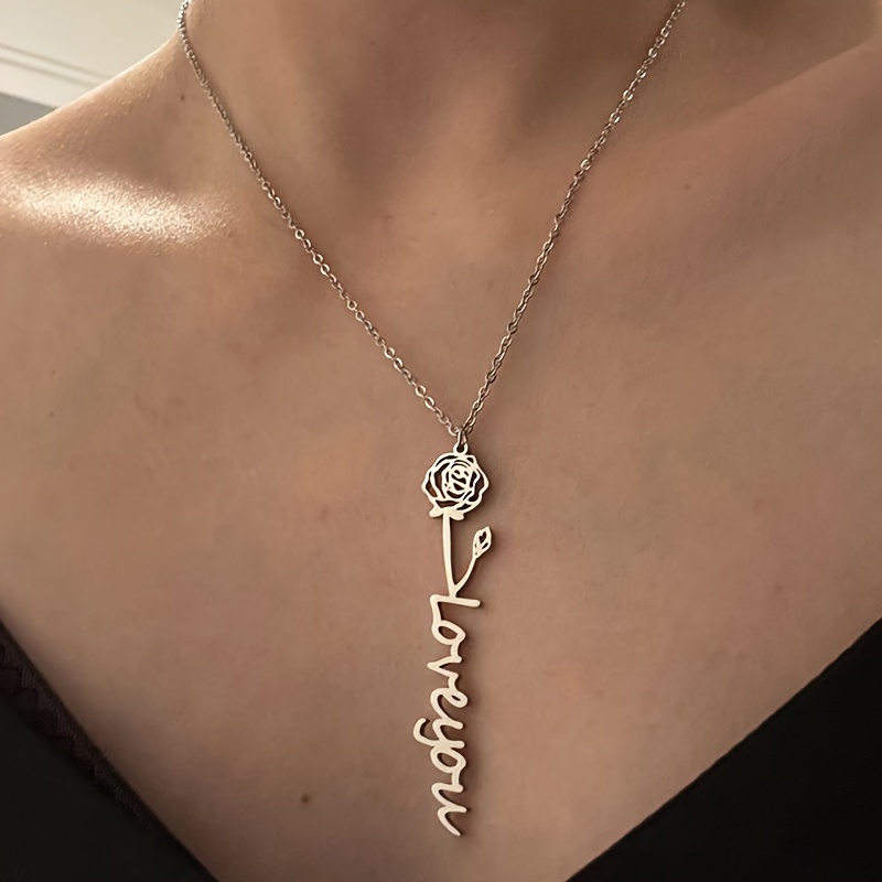 Stainless Steel Customized Personalized Women's Birth Flower - Temu Denmark