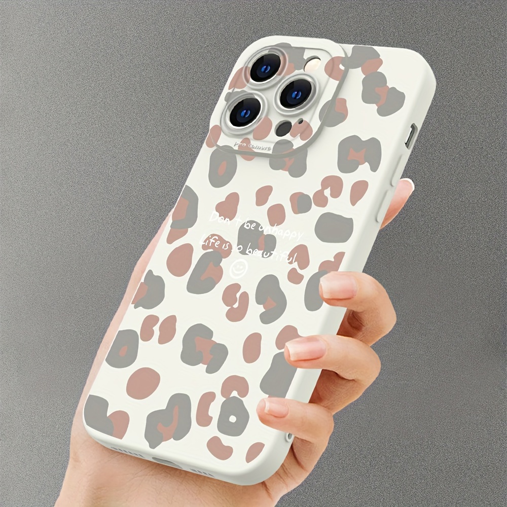 Imitation Leopard Print Soft Beige Tpu Phone Case. Iphone - Temu New ...