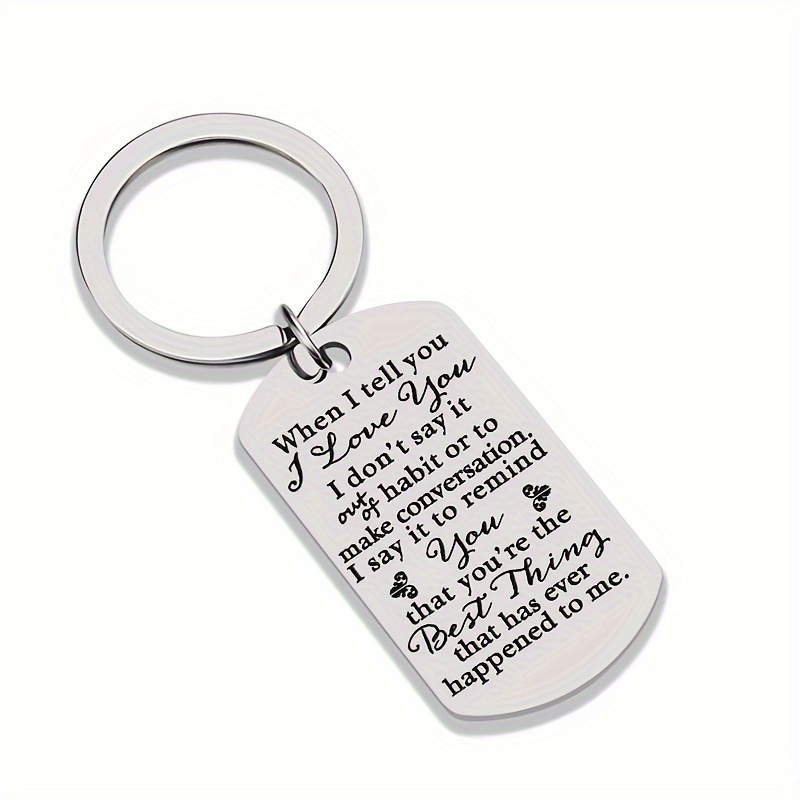 Stainless Steel Keychain Men Valentines Day Gift Creative Tell Love ...