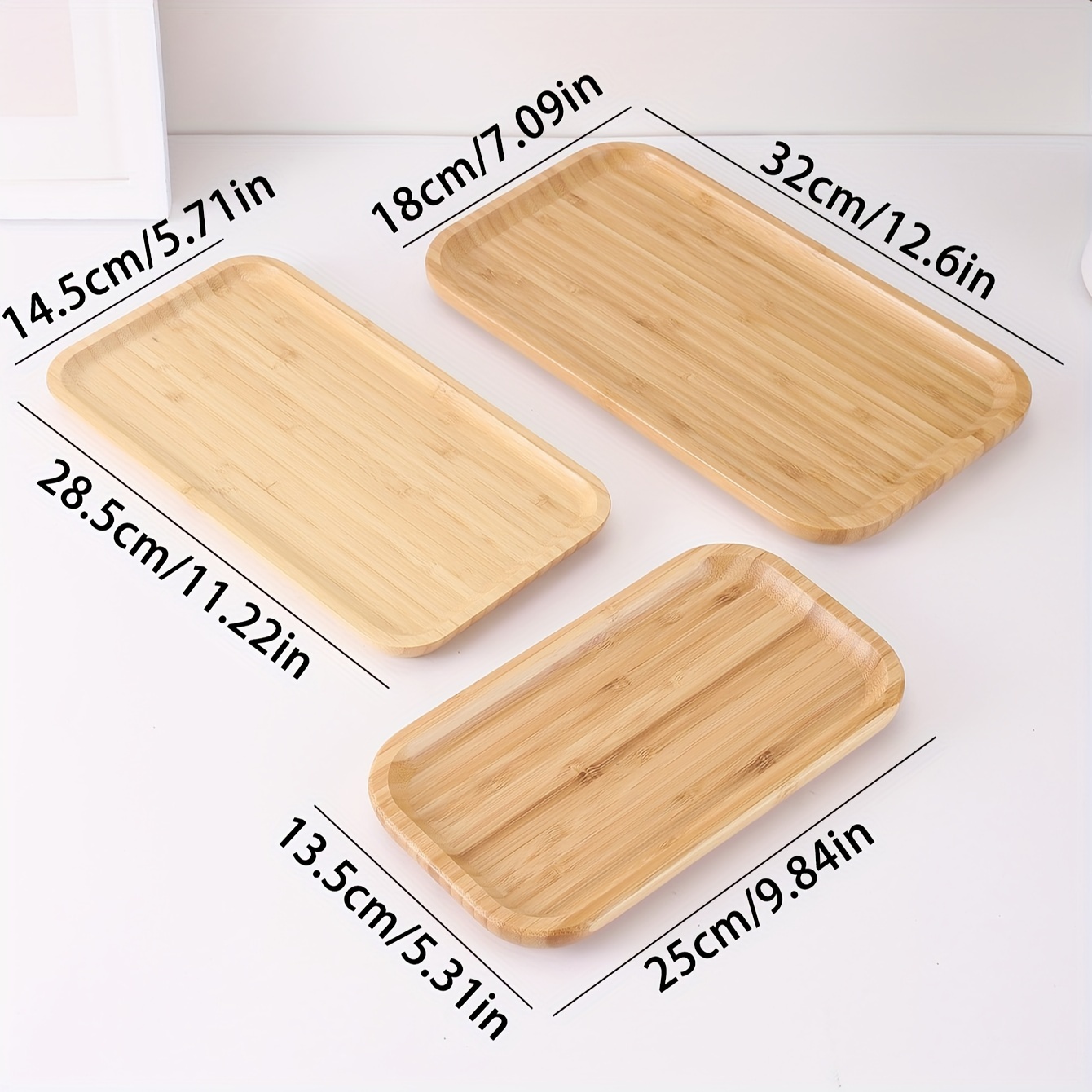 Display Trays Bamboo Rectangular Tray Wooden Dessert Cake - Temu Canada