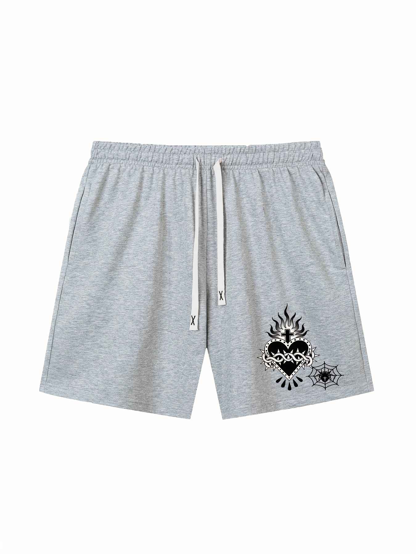 Cross And Heart Pattern Casual Slightly Stretch Temu Australia