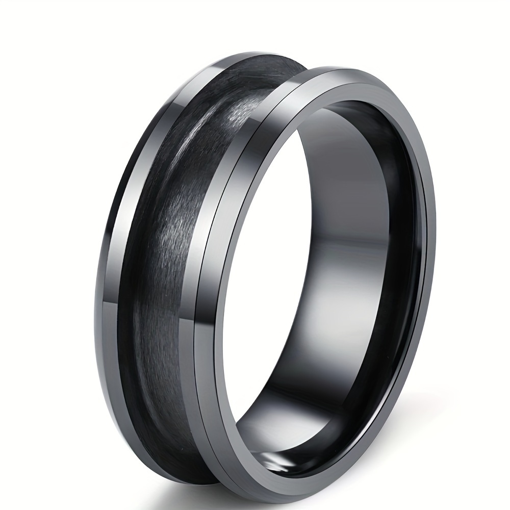 Single Grooved Tungsten Steel Ring Wedding Jewelry - Temu United Kingdom