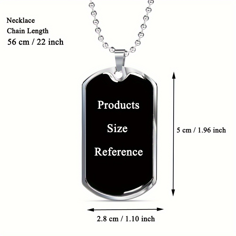 text pattern stainless steel pendant dog tag necklace - Temu Canada