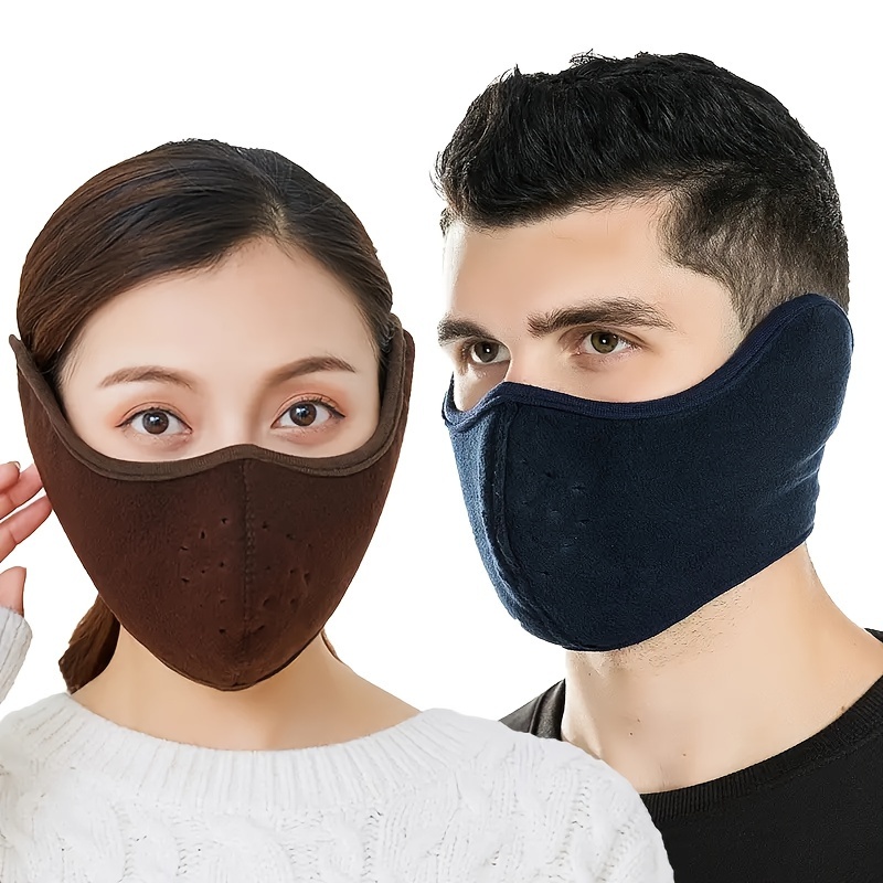 Winter Coldproof Face Mask Solid Color Unisex Ear Warmer - Temu Australia