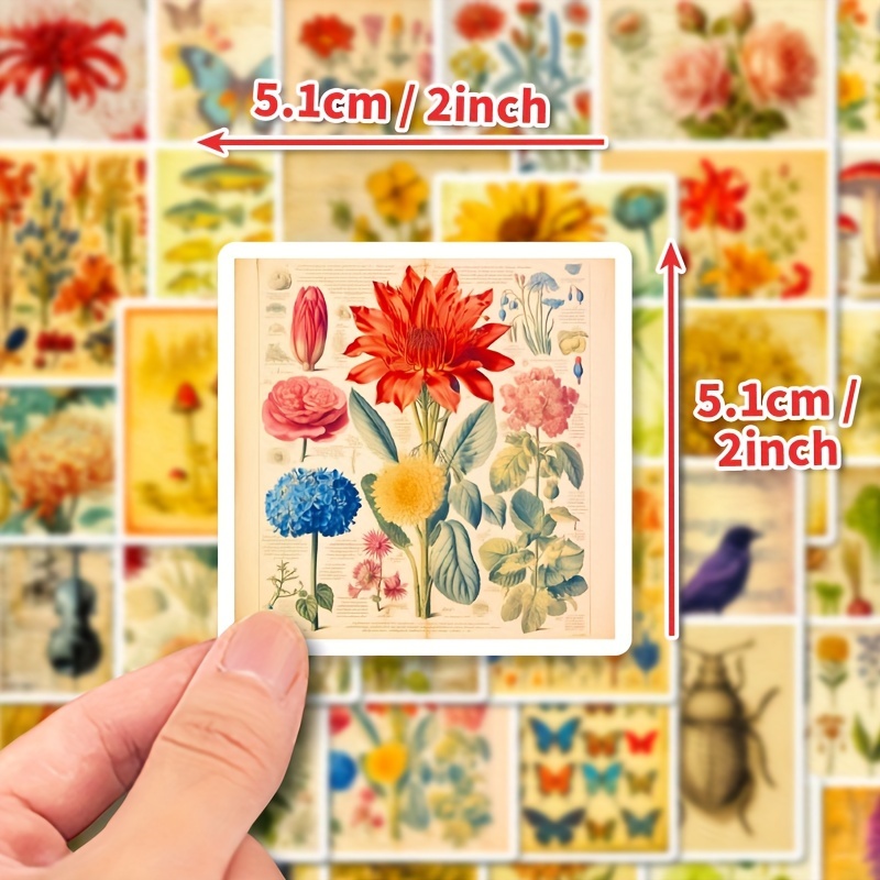 Vintage Flower Style Removable Waterproof Stickers suitable - Temu ...