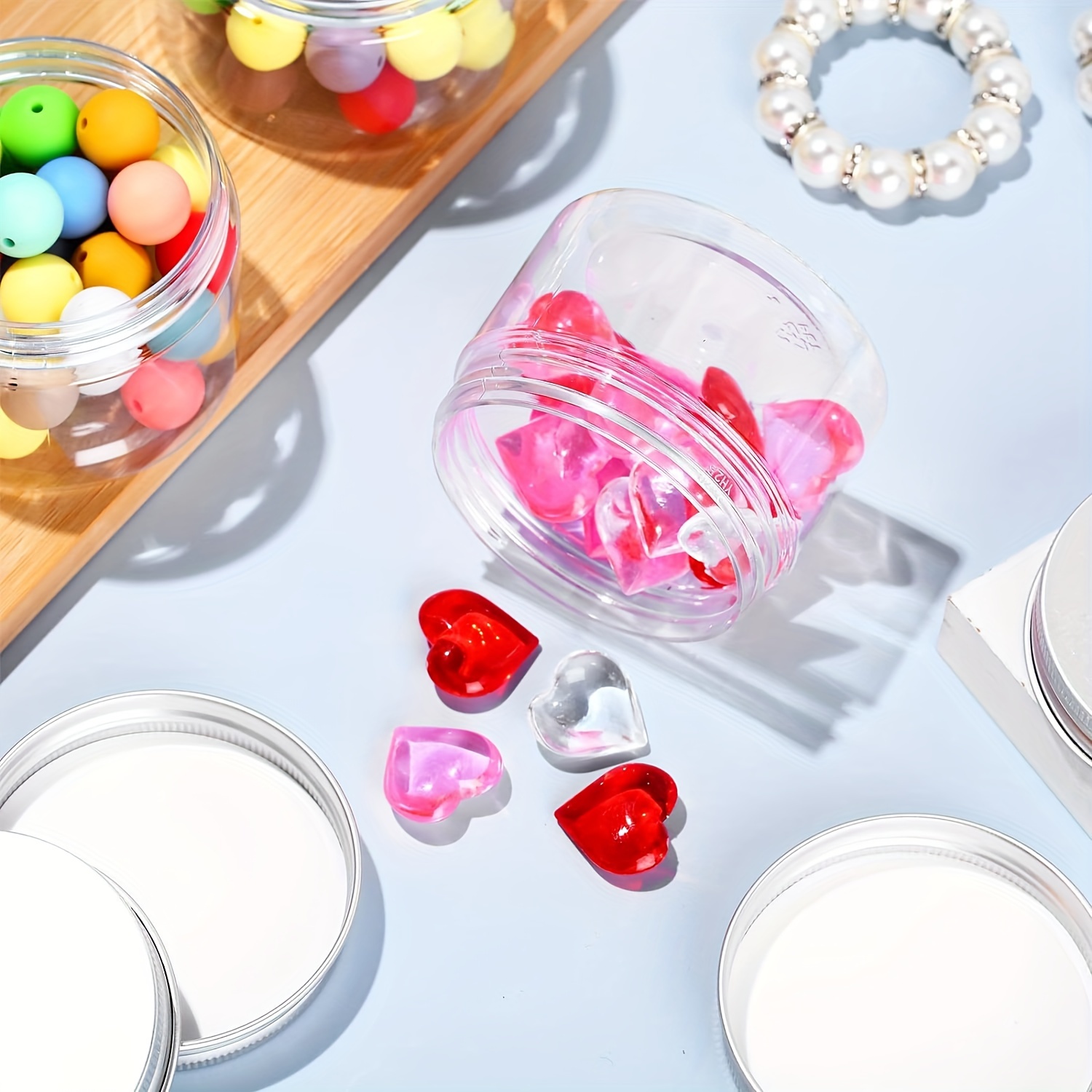 Clear Plastic Jars Containers Refillable Plastic Storage - Temu