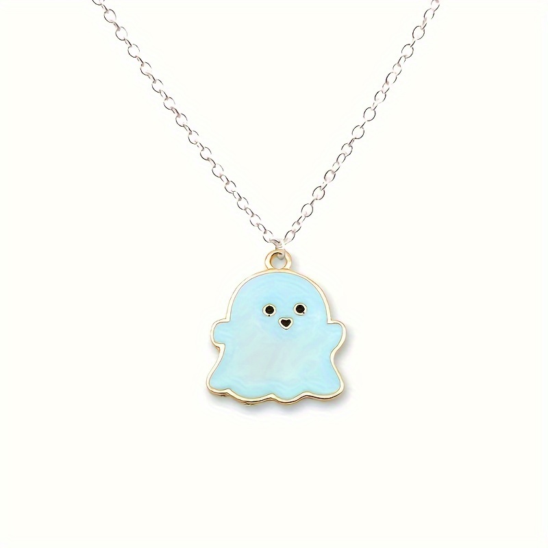 Halloween / Blue Ghost Pendant Necklace Party Jewelry - Temu United Kingdom