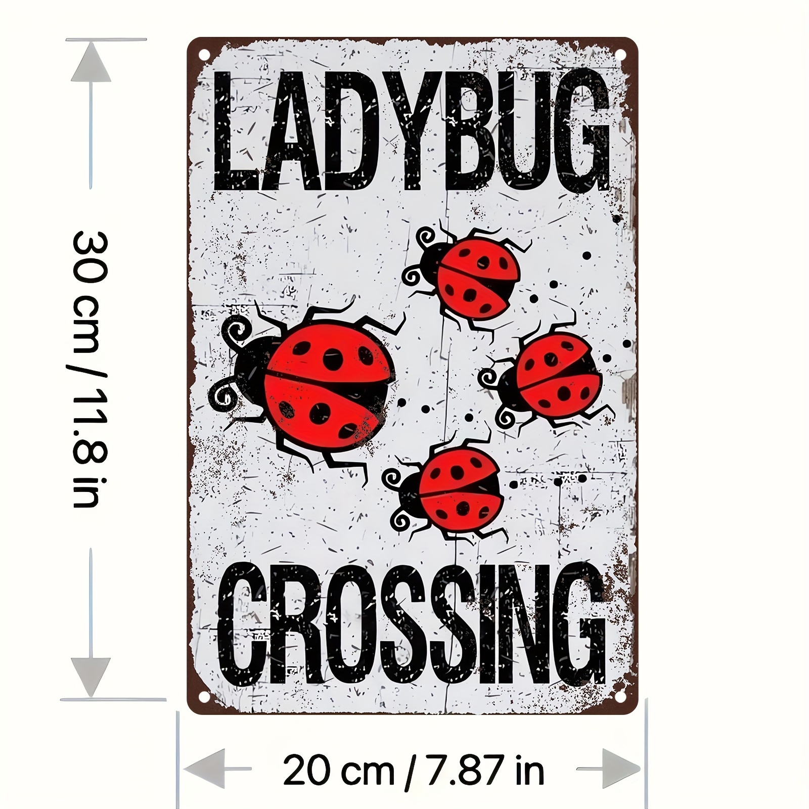 retro ladybug crossing metal signs vintage wall decor metal - Temu