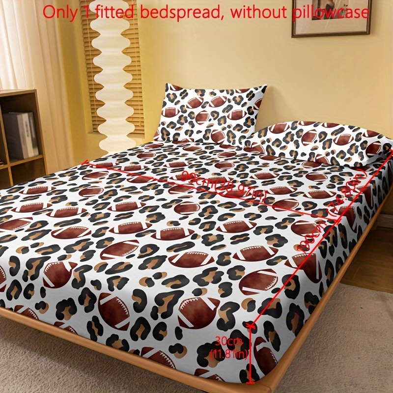 soft cozy leopard print rugby pattern fitted sheet deep - Temu Ireland