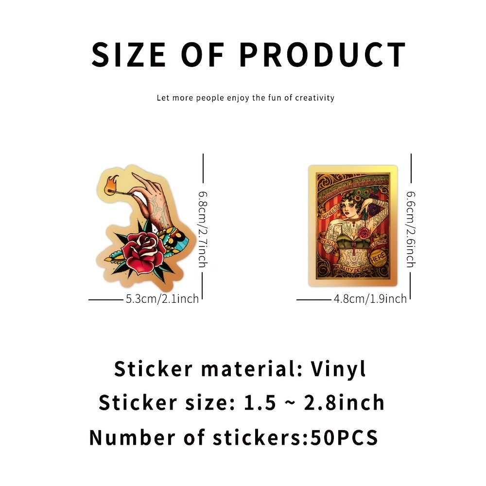 50pcs Retro Creative Sticker Flower Decor Waterproof Vinyl - Temu Australia