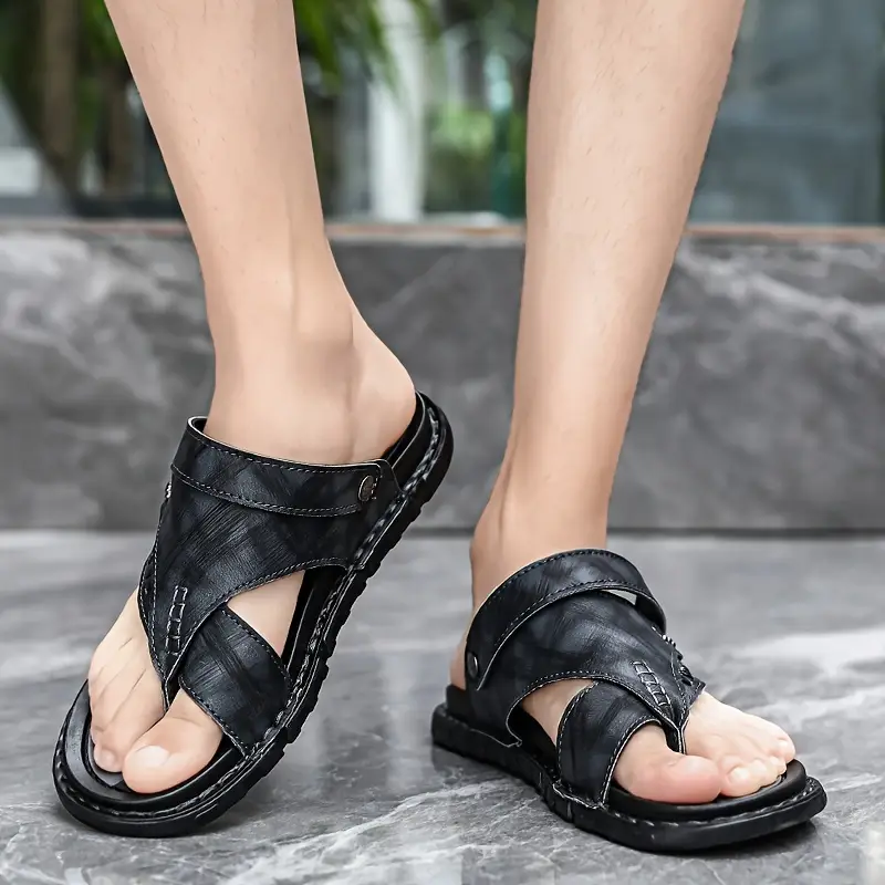 Solid Thong Sandals Men S Casual Non Slip Flip Flops Shoes Temu Australia