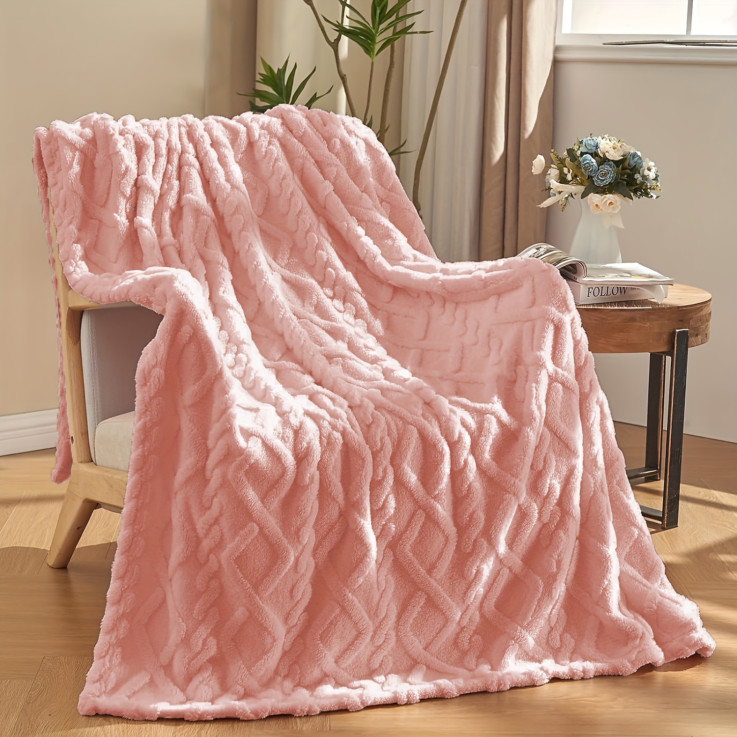 Sherpa Fleece Throw Blanket 3d Stylish Design Solid Color - Temu Australia