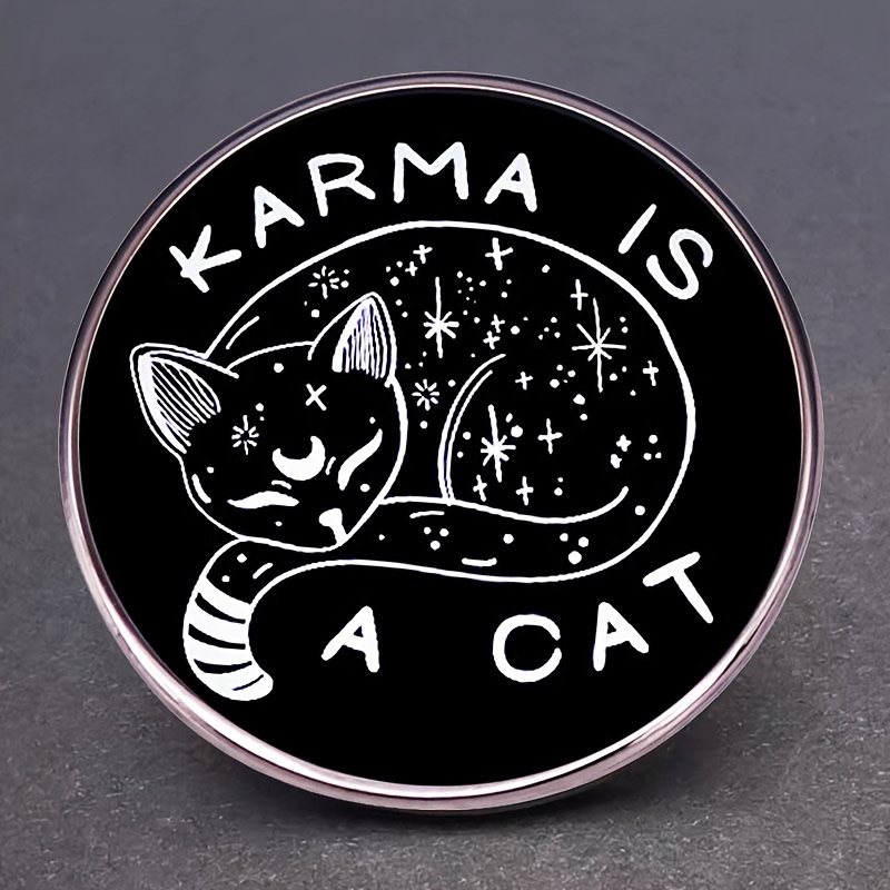 Cute Sleeping Cat Pattern Brooch Pin Creative Round Badge - Temu United ...