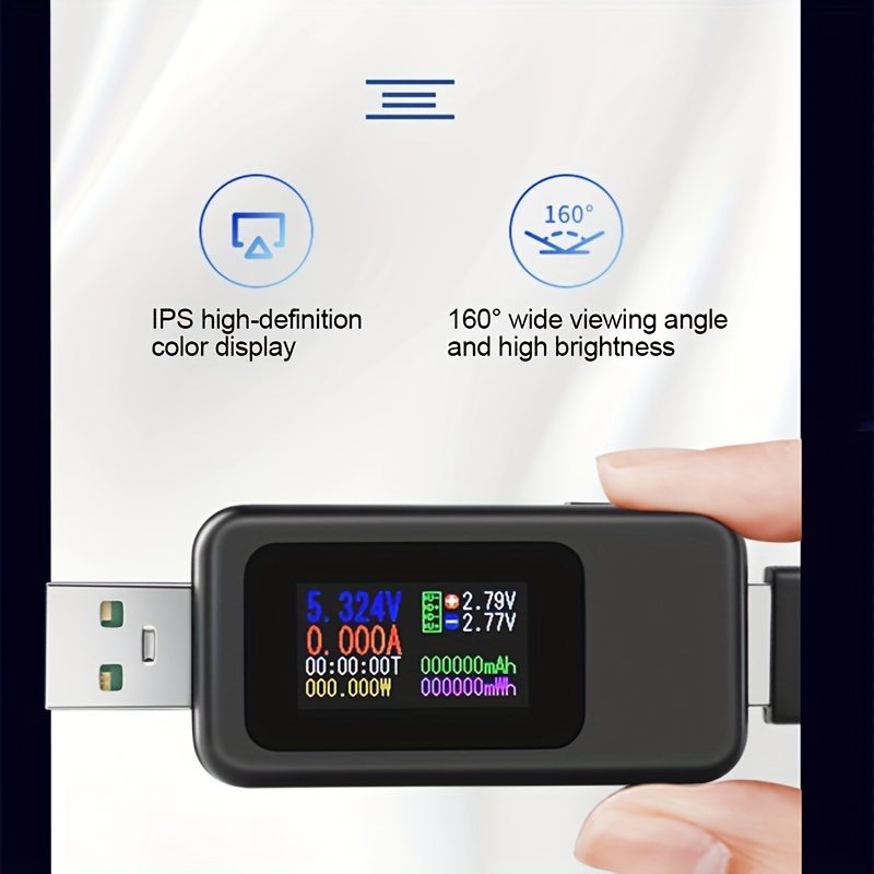 10 In 1 Usb 테스터 디지털 전압계 전류계 전류 전압 측정기 앰프 전압 전류계 감지기 보조베터리 Temu
