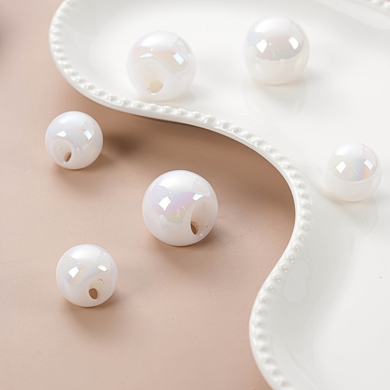 Bright Ab Color Edge Straight Single Hole Abs Imitation - Temu United ...