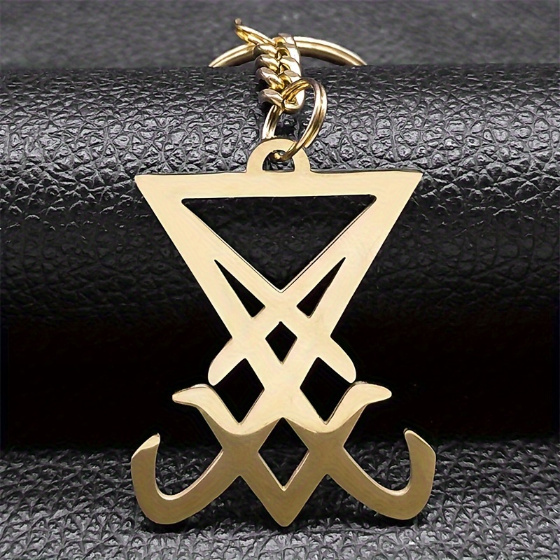 Sigil Church Of Satan Stainless Steel Keychain For Men Seal Of Lucifer ...