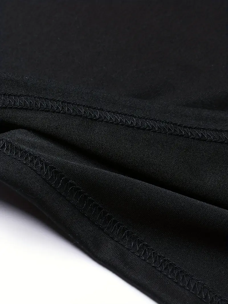 Mens Solid Color Creative Top Casual Slightly Stretch Short Sleeve