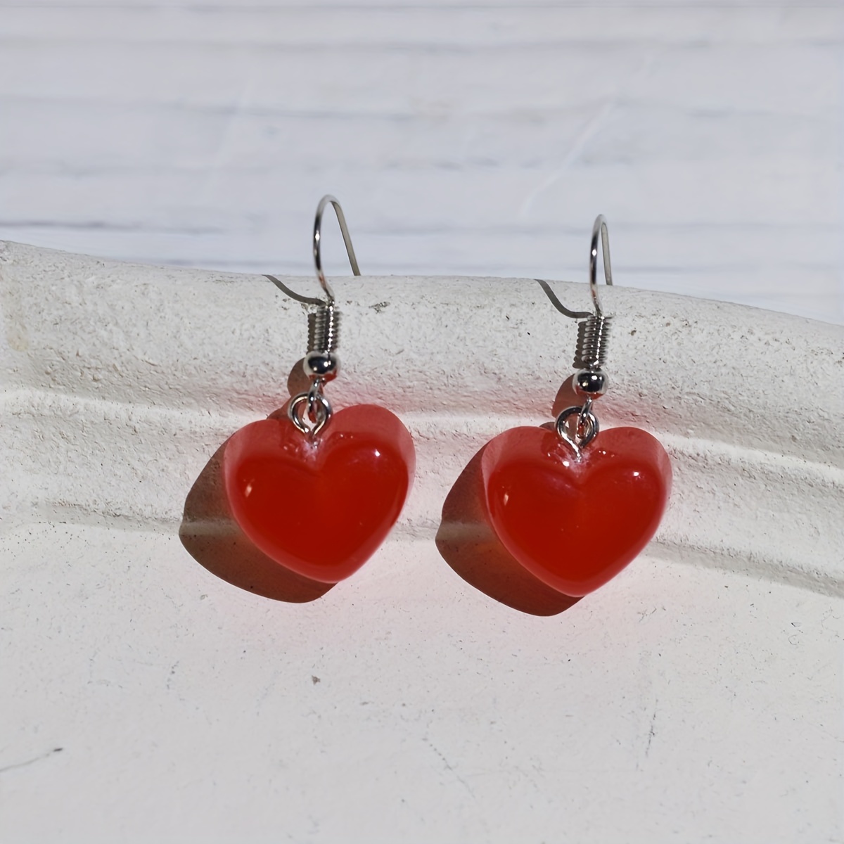 Cute Resin Cartoon Heart Shaped Pendant Earrings Multiple - Temu Ireland