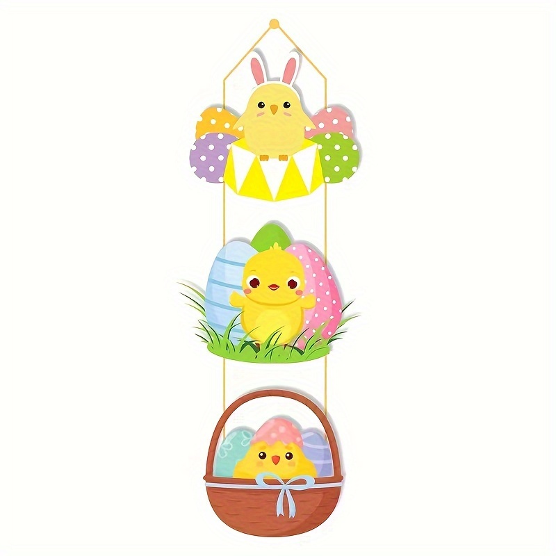 Happy Easter Wooden Hanging Sign Front Door Lovely Easter - Temu United ...