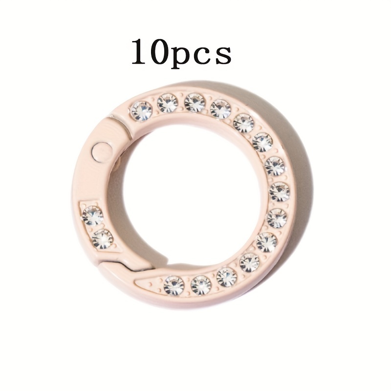 Colorful Stainless Steel Circle Spring Buckles Inlaid Rhinestones ...