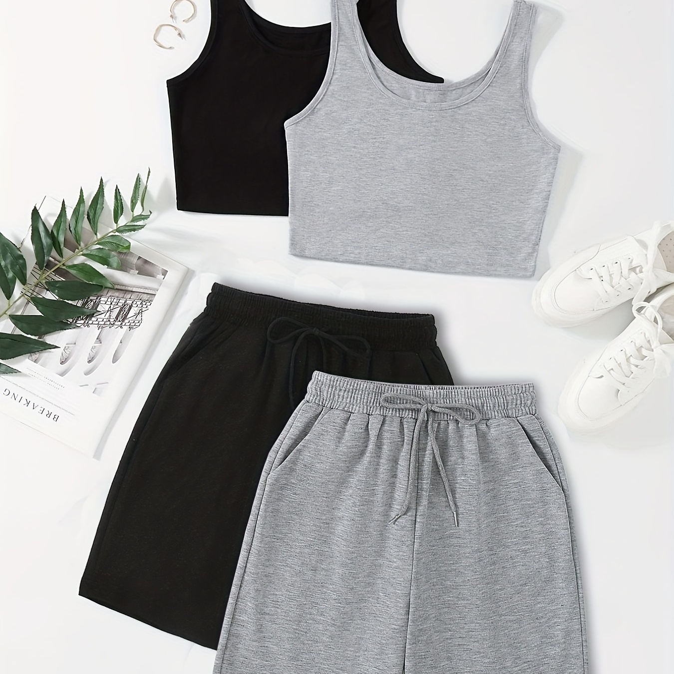 Beaded Color Block, Sexy Crop Halter Top & Asymmetrical High Waist ...