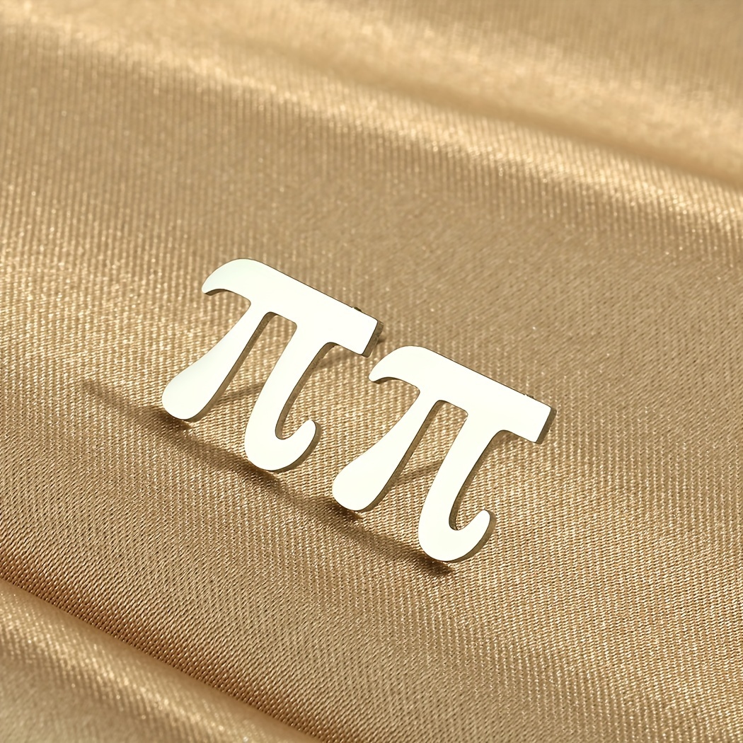 Stainless Steel Greek Letters Stud Earrings Jewelry Gift - Temu Ireland