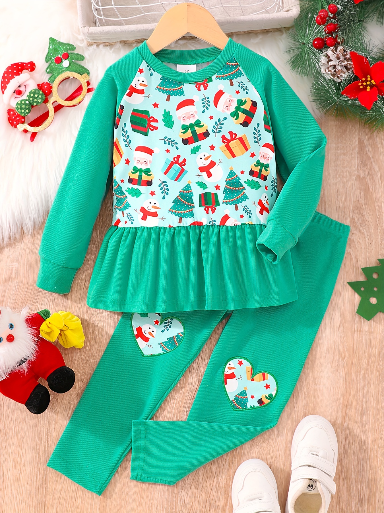 Girl's Butterfly Floral Pattern Outfit Peplum Top Patched - Temu Norway