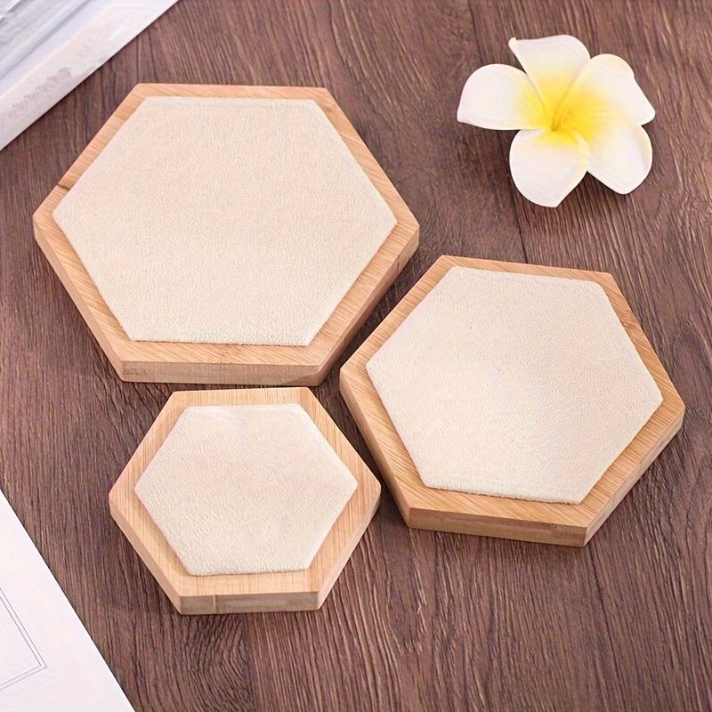 Bamboo Wood Black Leather Jewelry Display Props Combination - Temu ...