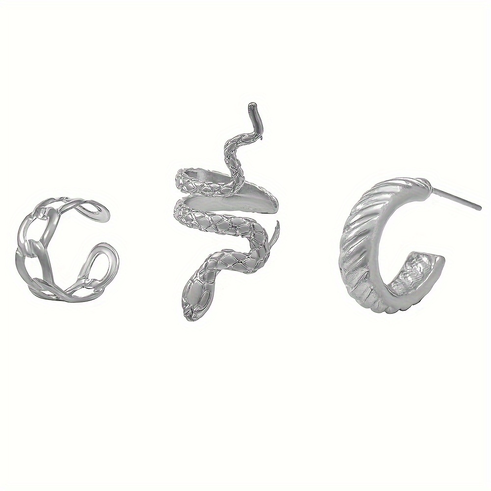 Simple Geometric Snake Hollow C shaped Ear Bone Clip Set - Temu United ...