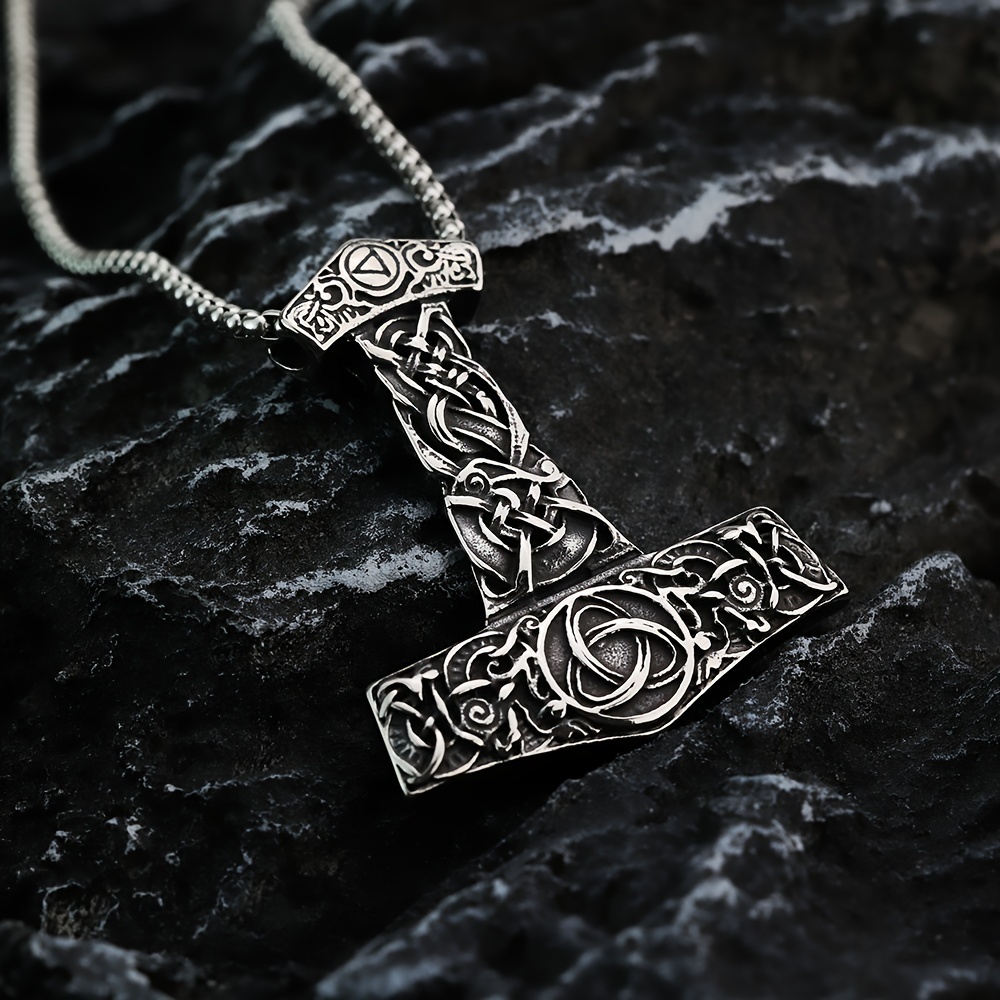 Vintage Stainless Steel Pendant Viking Celtic Hammer - Temu United Kingdom