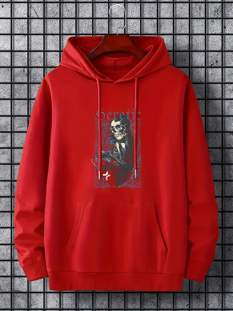 Skeleton Print Hoodies Men Graphic Hoodie Kangaroo Pocket Temu Ireland