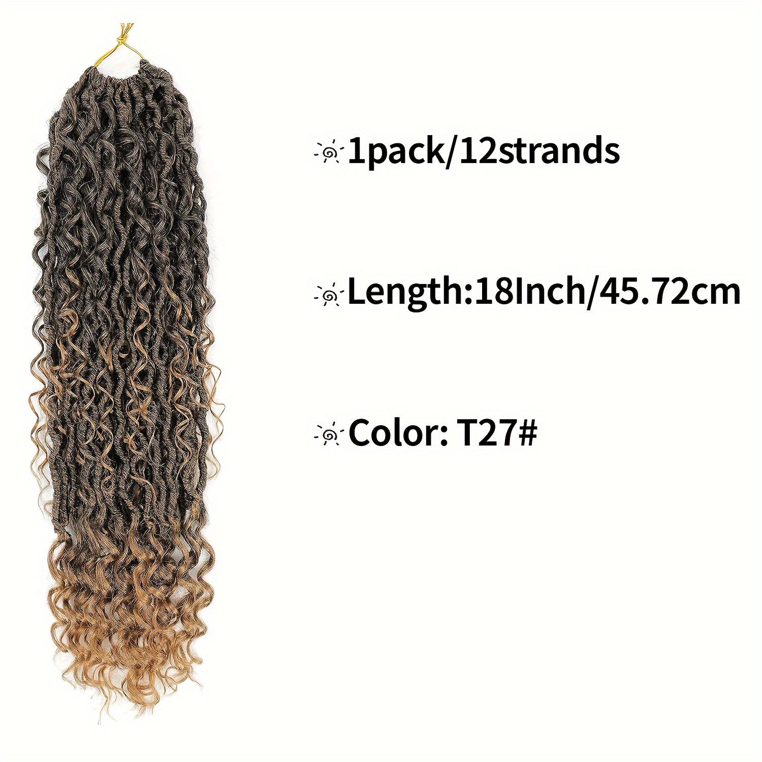 Extensions Cheveux Synthétiques En Locs Déesse Crochet 18 - Temu France