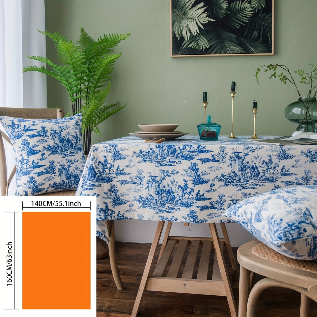 Polyester Table Cloth British Garden Without Lace Round Blue - Temu Ireland