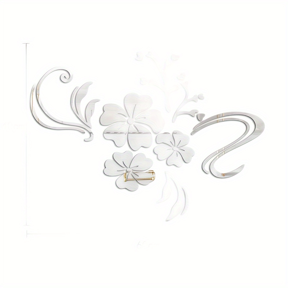 elegant 3d floral vine mirror wall decals self no - Temu Portugal